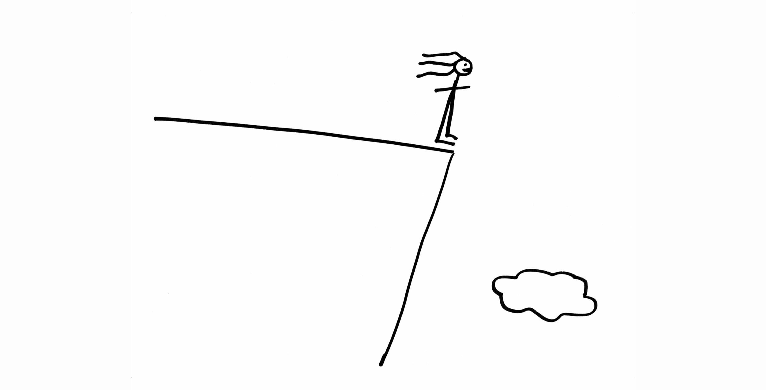 Stick Figures Jumping Off Cliffs
